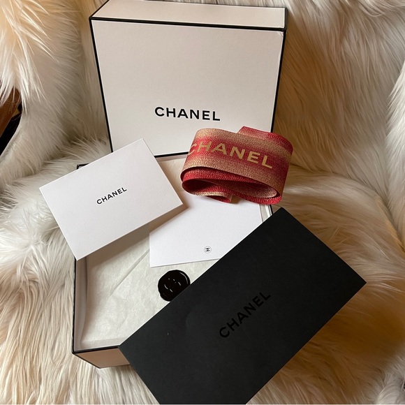CHANEL | Accessories | Chanel Gift Box With Padding Tissue Paper Ribbon ...